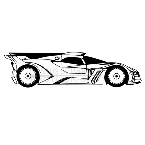 Bugatti Bolide Supercar Digital Download Car Illustration svg Vector ...