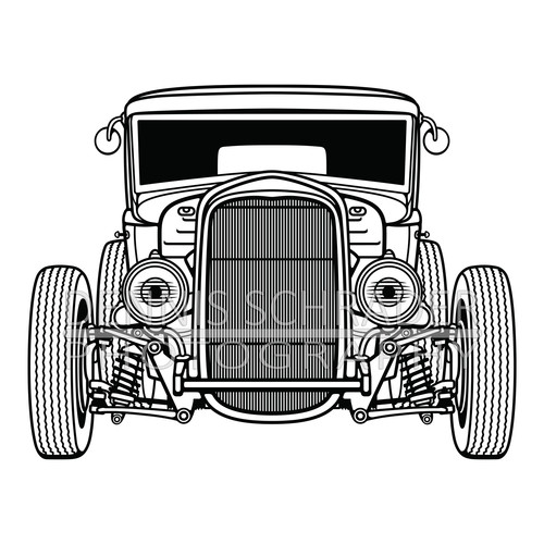 Ford Classic Streetrod Front Digital Download Car Illustration svg ...