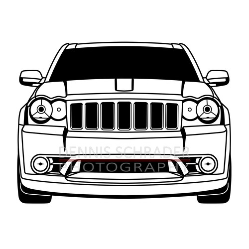 Jeep Grand Cherokee Front Digital Download SUV Illustration svg Vector ...