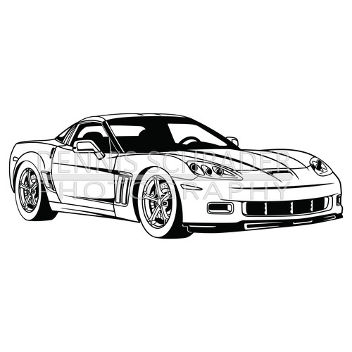Chevrolet Corvette Grand Sport C6 Digital Download Car Illustration svg ...