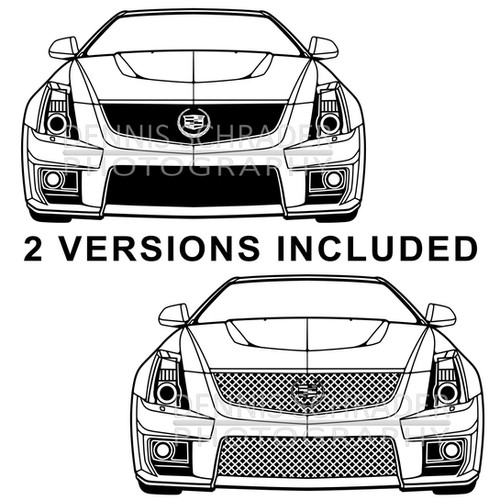 Cadillac CTS-V 2014 Front Digital Download Car Illustration svg Vector ...