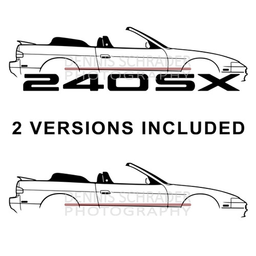 Nissan 240SX Convertible 1993 Digital Download Car Illustration svg ...