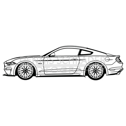 Ford Mustang GT 2020 Digital Download Car Illustration svg Vector ...