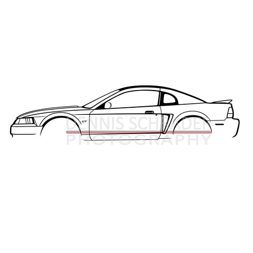 Ford Mustang GT 1999 Digital Download Car Illustration svg Vector ...