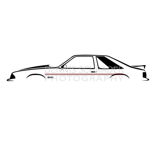 Ford Mustang GT Hatchback 1992 Digital Download Car Illustration svg ...