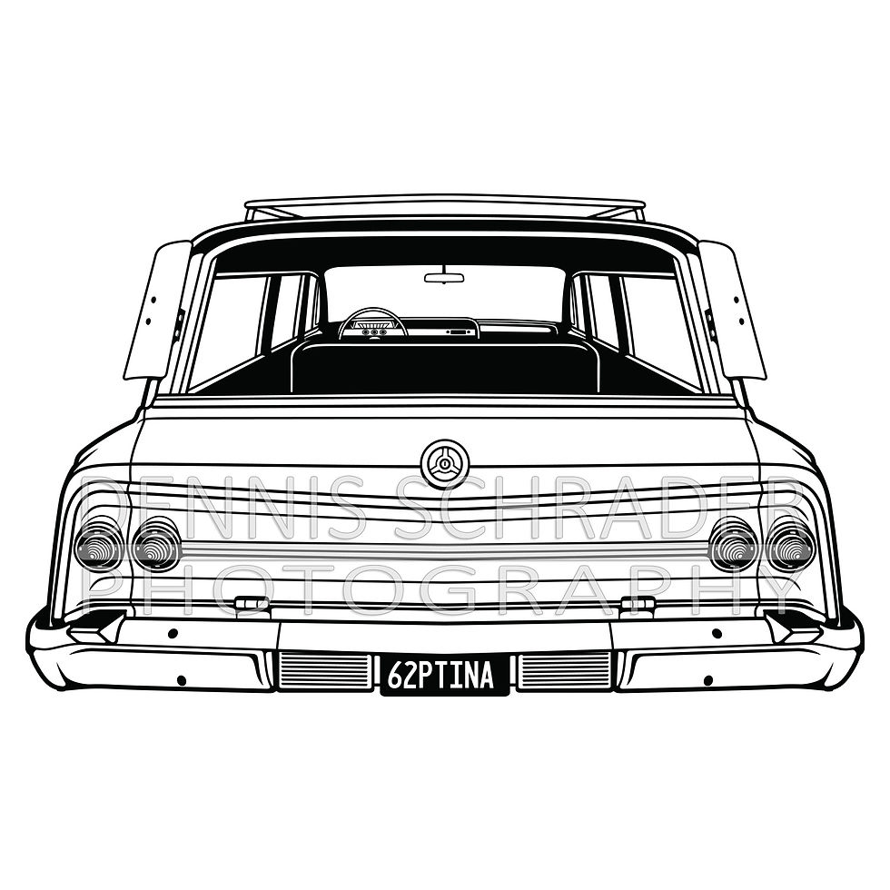 Chevrolet Impala 1962 Wagon Rear Digital Download Car Illustration svg ...