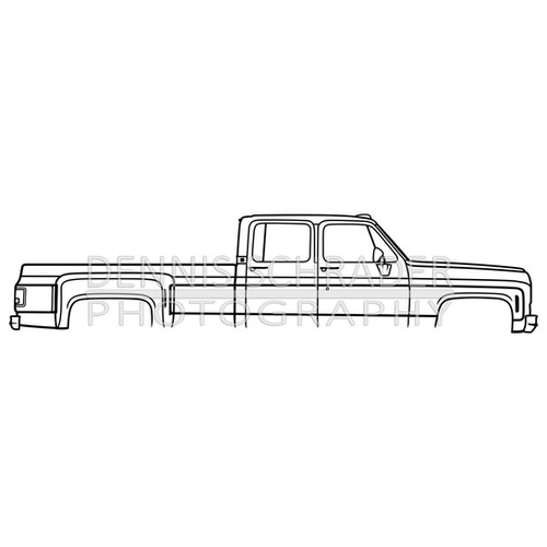 GMC 3500 Dually 1975 Pick Up Digital Download Illustration svg Vector ...