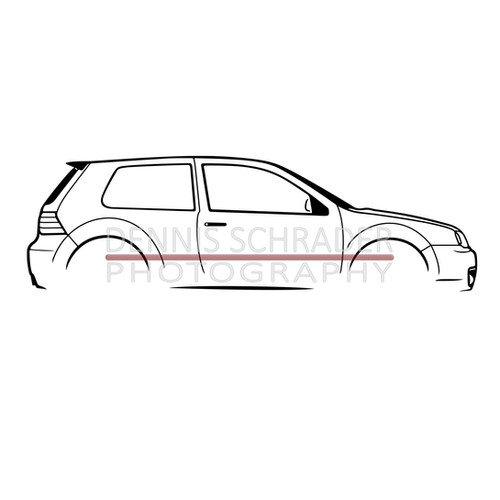 Volkswagen 2004 Mk4 R32 Digital Download Car Illustration svg Vector ...
