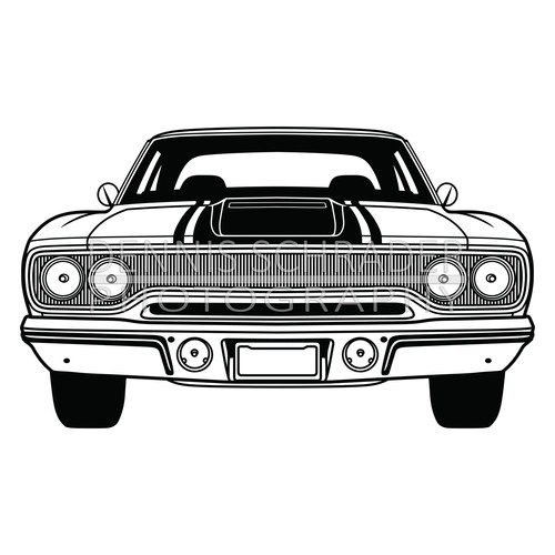 Plymouth Roadrunner 1970 Front Digital Download Car Illustration svg ...
