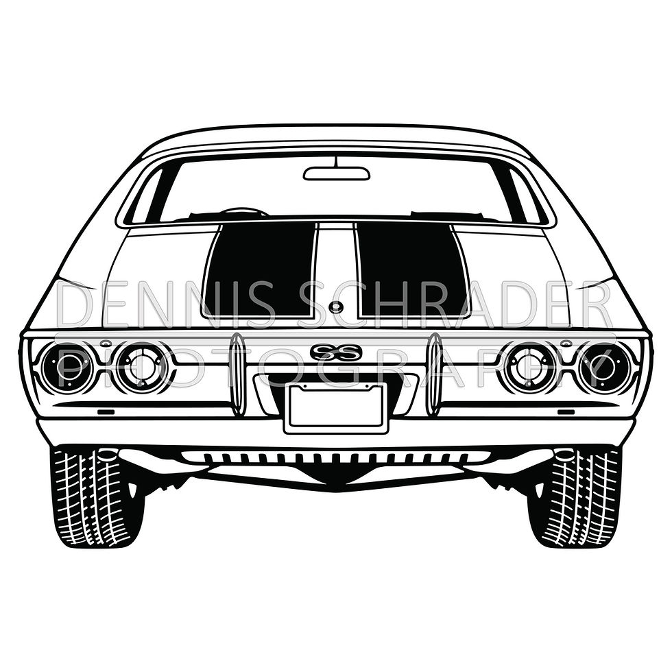 Chevrolet Chevelle SS 1972 Rear Digital Download Car Illustration svg ...