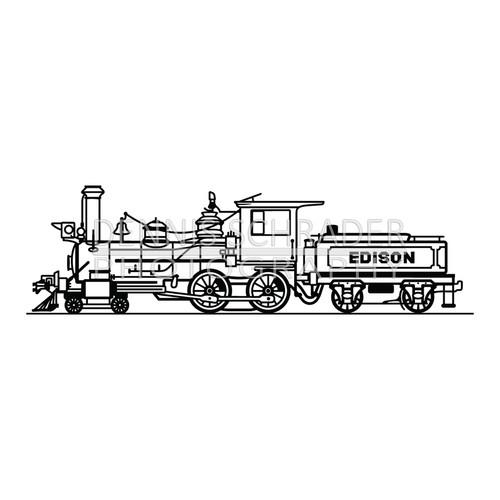 Thomas Edison Steam Locomotive Train Digital Download Illustration svg ...
