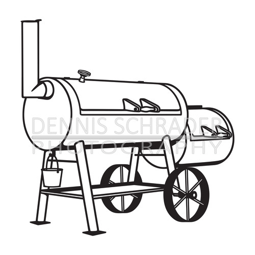 Offset Smoker Pit Logo Digital Download Illustration svg Vector ...