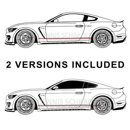 Ford Mustang GT350 2019 Digital Download Car Illustration svg Vector ...