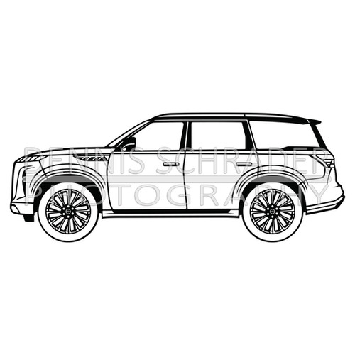 Infinity QX80 2025 SUV Side Digital Download Car Illustration svg ...