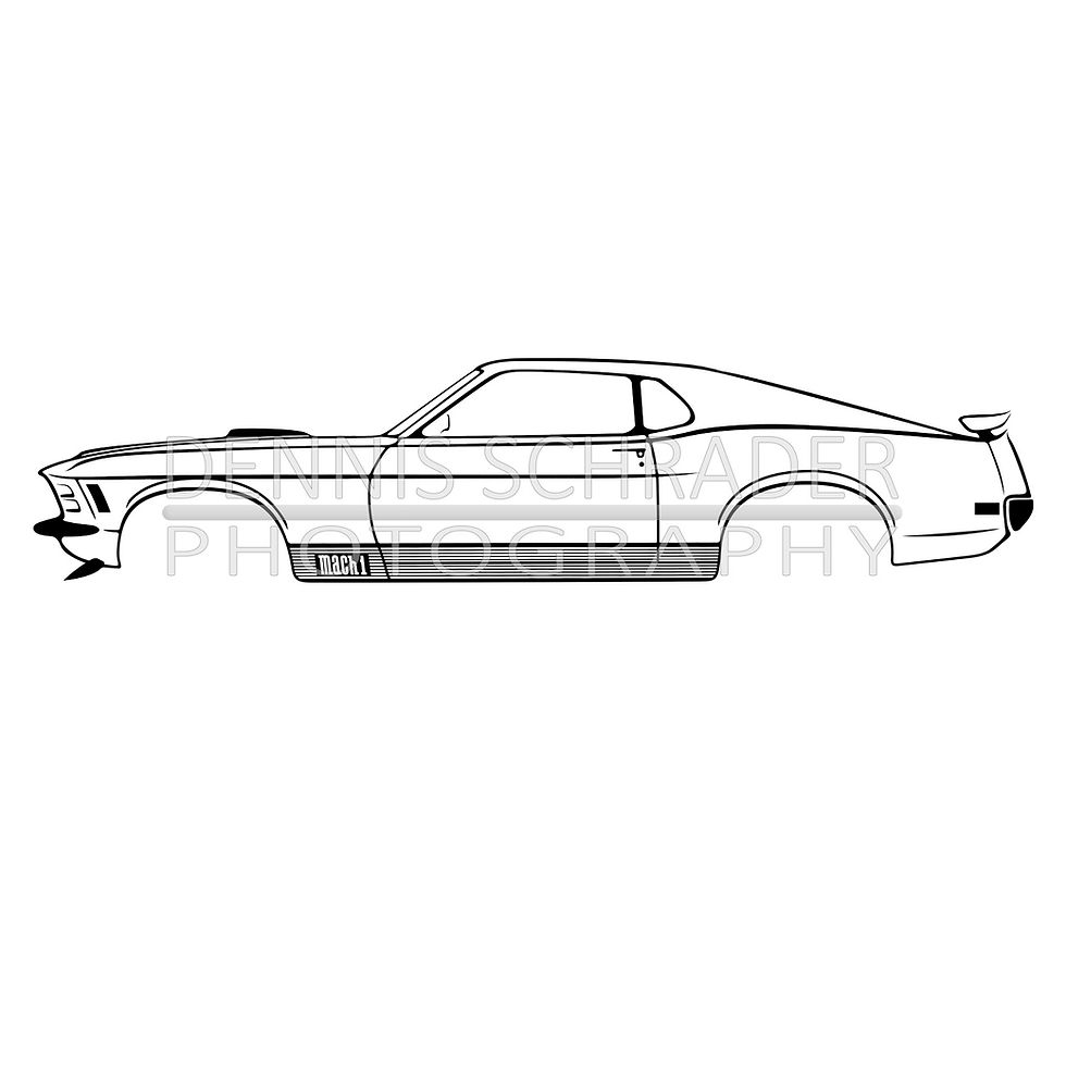 Ford Mustang Mach 1 1970 Licensed Digital Download Car Illustration svg ...