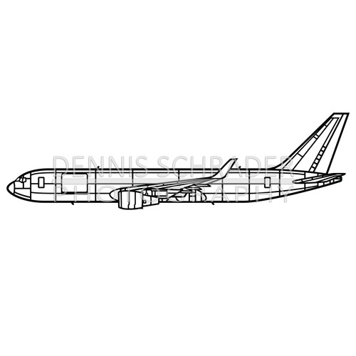 Boeing 767-300 Cargo Airplane Digital Download Illustration svg Vector ...