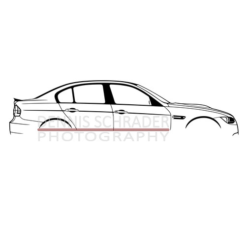 BMW E90 M3 Sedan Digital Download Car Illustration svg Vector ...