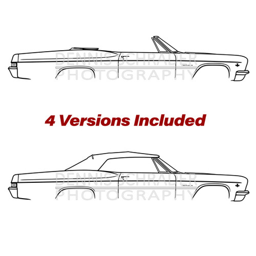 Chevrolet Impala Convertible 1966 Digital Download Car Illustration svg ...