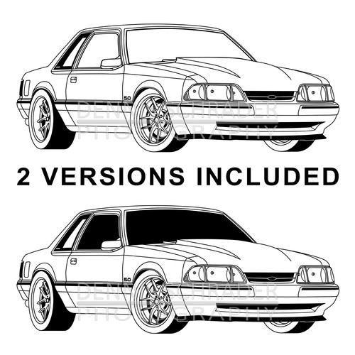 Ford Mustang Foxbody Coupe Licensed Digital Download svg Vector ...