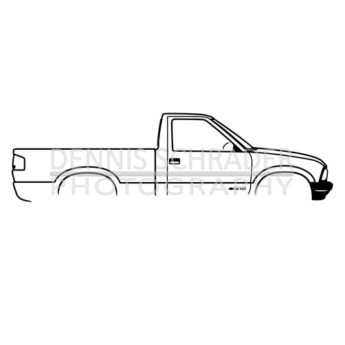 Chevrolet S10 1996 Truck Pickup Digital Download Car Illustration svg ...