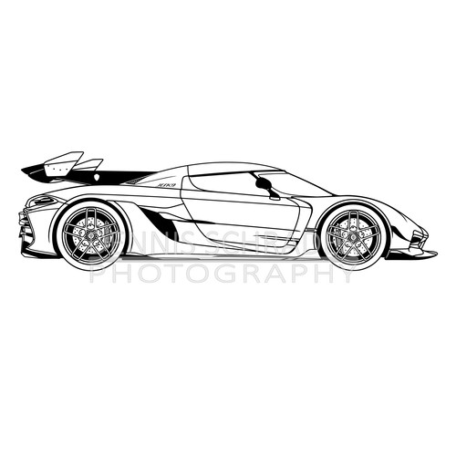 Koenigsegg Jesko Digital Download Car Illustration svg Vector ...