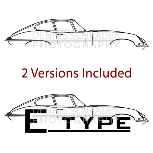 Jaguar E-Type Hardtop Digital Download Car Illustration svg Vector ...