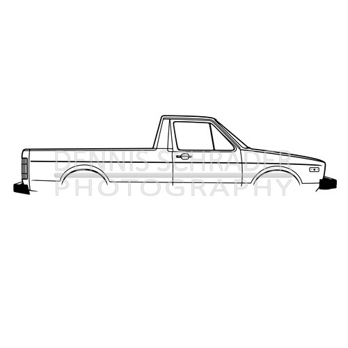 Volkswagen Rabbit Truck Licensed Digital Download Car Illustration svg ...