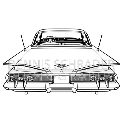 Chevrolet Impala Hardtop 1960 Digital Download Car Illustration svg ...