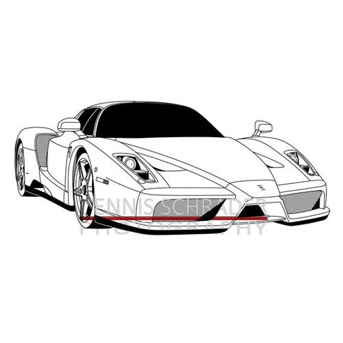 Ferrari Enzo Front Digital Download Car Illustration svg Vector ...