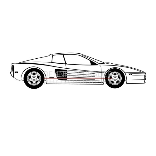 Ferrari Testarossa full Side Digital Download Car Illustration svg ...