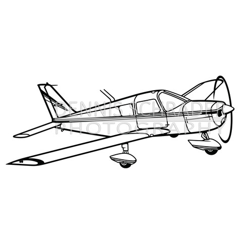Piper PA28-140 3QTR Plane Digital Download Illustration svg Vector ...