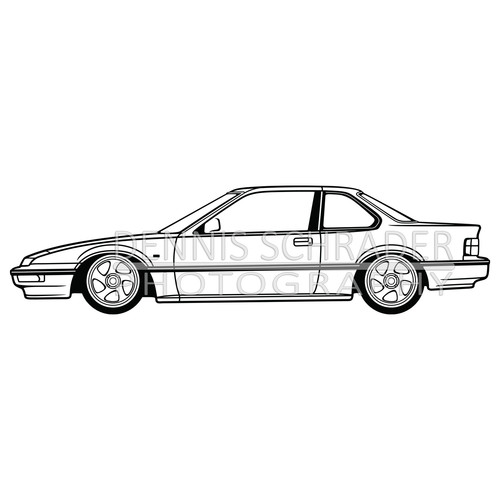 Honda Prelude 1988 Full Digital Download Car Illustration svg Vector | Fastlane Photoworks