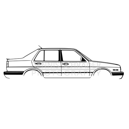 Volkswagen Jetta Mk2 4 Door Digital Download Car Illustration svg ...