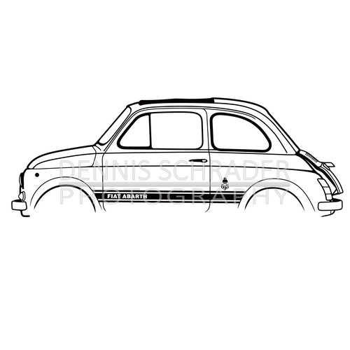 Fiat 500 Abarth 1967 Digital Download Car Illustration svg Vector ...