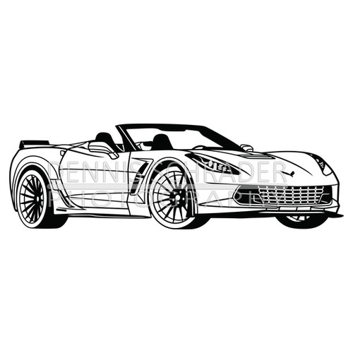Chevrolet Corvette C7 Cnvt GS Digital Download Car Illustration svg ...