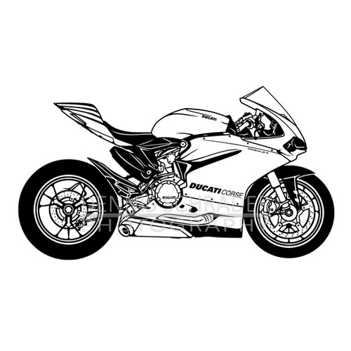 Ducati Panigale R Superbike Digital Download Motorcycle Illustration ...