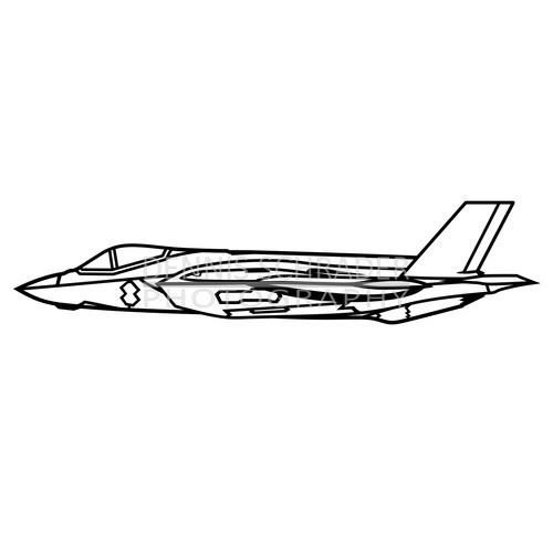 F-35 Lightning Side Fighter Jet Plane Digital Download Illustration svg ...