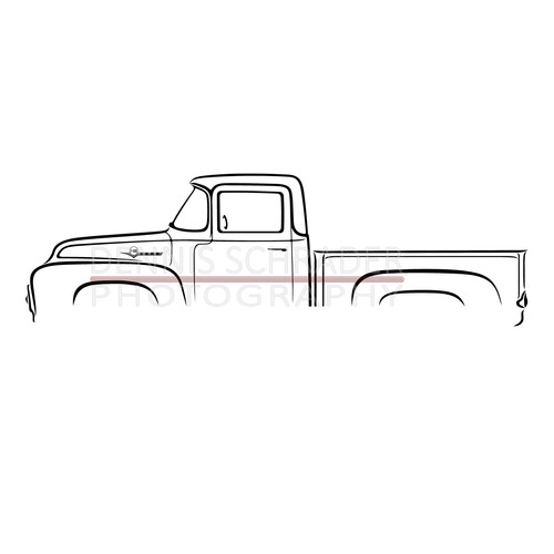 Ford F100 Pick Up 1956 Digital Download Truck Illustration svg Vector ...