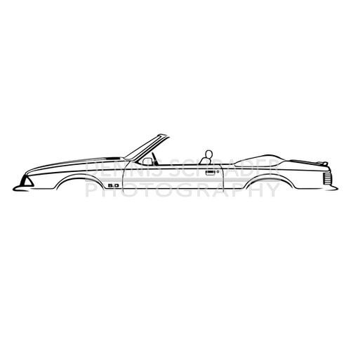 Ford Mustang GT Convertible 1990 Digital Download Car Illustration svg ...