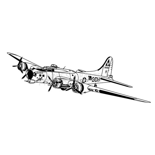 B-17 Flying Fortress Bomber Plane Digital Download Illustration svg ...