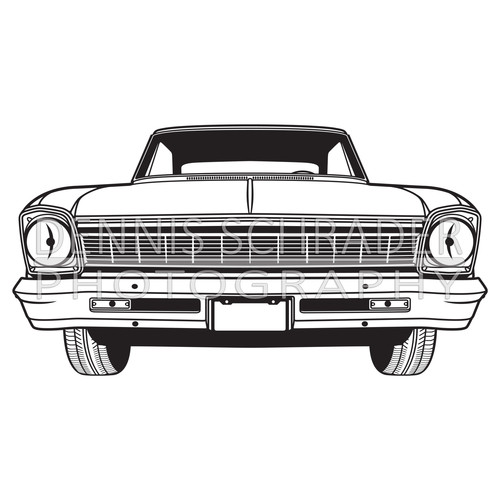Chevrolet Nova SS 1966 Front Tread Digital Download Car Illustration ...