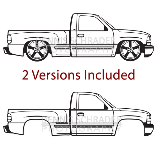 Chevrolet Silverado 1500 Digital Download Truck Illustration svg Vector ...