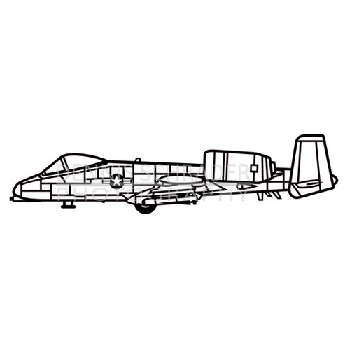 A-10 Thunderbolt Side Fighter Jet Plane Digital Download Illustration ...