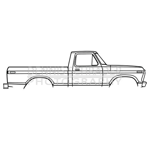 Ford F100 Truck 1974 Digital Download Pick Up Illustration svg Vector ...