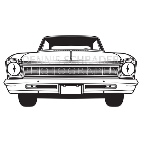 Chevrolet Nova SS 1966 Front Digital Download Car Illustration svg ...