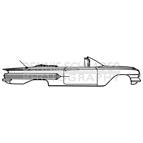 Chevrolet Impala 1960 Convertible Digital Download Car Illustration svg ...