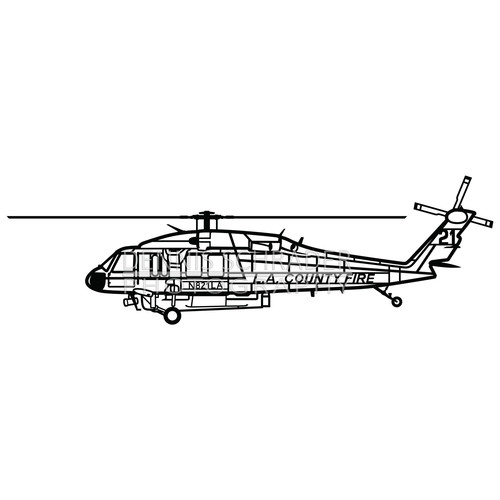 S-70A Firehawk Digital Download Helicopter Illustration svg Vector ...
