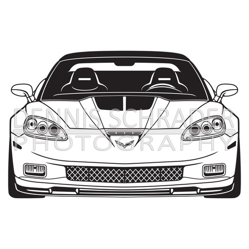 Chevrolet Corvette C7 Z06 Front Digital Download Car Illustration svg ...