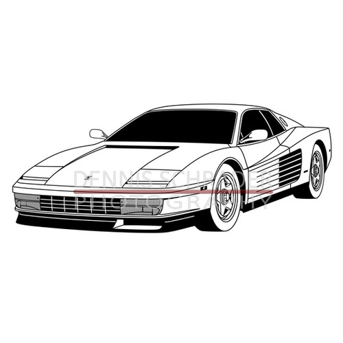 Ferrari Testarossa Front Digital Download Car Illustration svg Vector ...