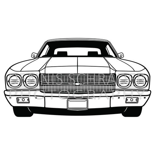 Chevrolet Chevelle 1970 Front Digital Download Car Illustration svg ...